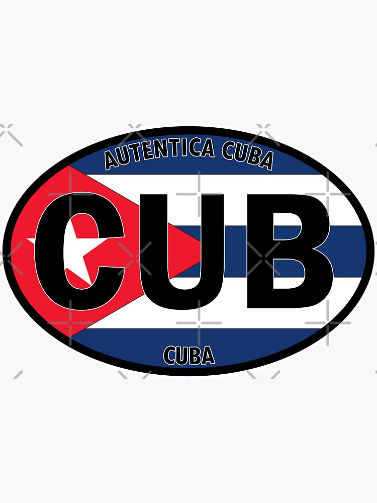 "CUB - Cuba "Autentica Cuba" Oval Travel Bumper Sticker for your Car or ...