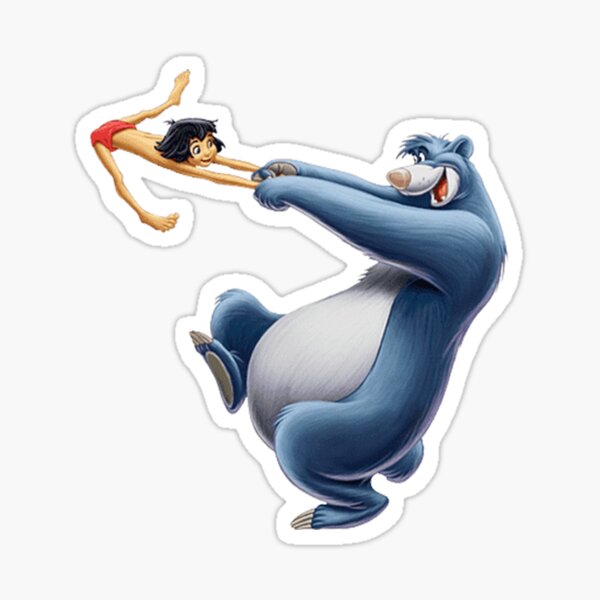 "Baloo And Mowgli" Sticker for Sale by Daenerys-3 | Redbubble