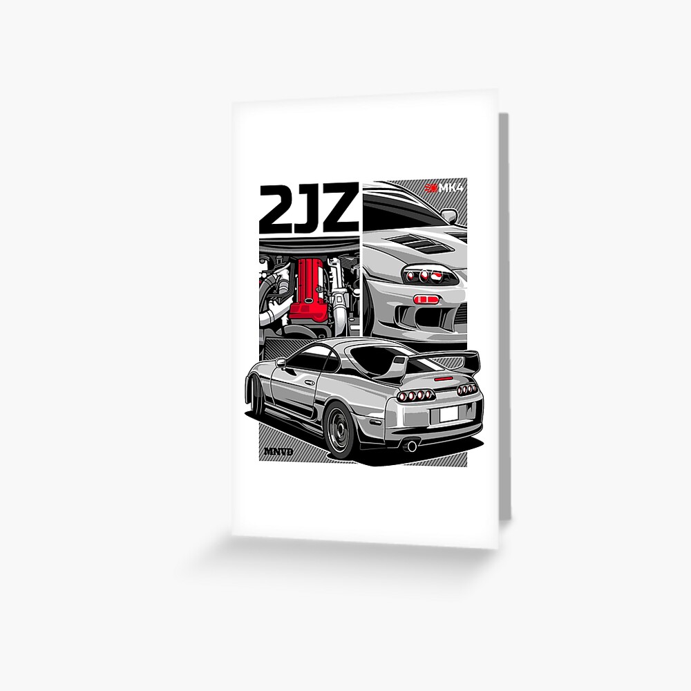"2JZ Toyota Supra Car Drawing" Sticker for Sale by mohalldi | Redbubble