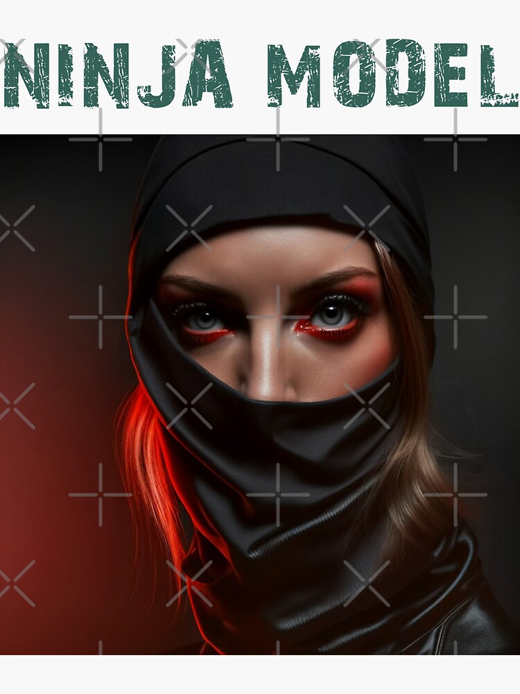 "Masked Female Ninja Model – Fashion Model Ninja Woman Warrior" Sticker ...