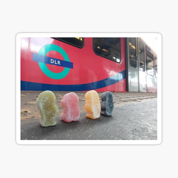 "Jelly babies on the DLR" Sticker for Sale by Fiomide | Redbubble