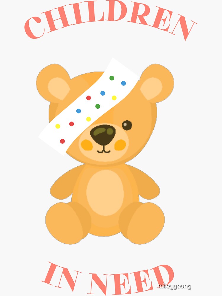 "Pudsey Bear Children In Need" Sticker for Sale by mileyyoung | Redbubble