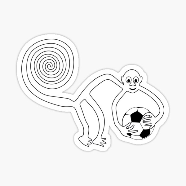 "Monkey with the football ball" Sticker for Sale by siloto | Redbubble