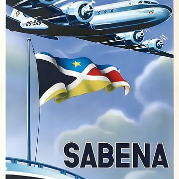 "SABENA DC-6 and Flag Vintage Travel Poster 50's" Poster for Sale by ...