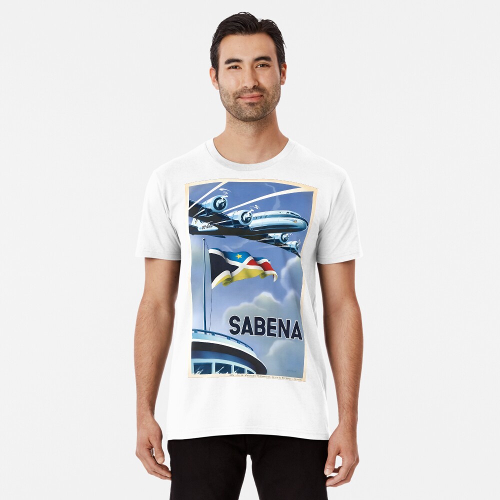 "SABENA DC-6 and Flag Vintage Travel Poster 50's" Poster for Sale by ...