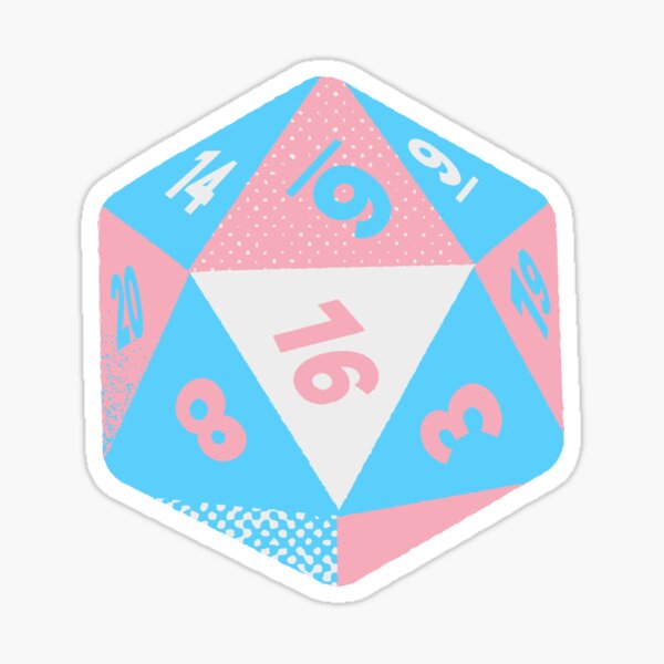 "Trans Pride D20 Dice" Sticker for Sale by AlluresDelights | Redbubble