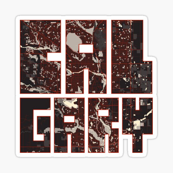 "Calgary City Map of Alberta, Canada - Vector" Sticker for Sale by ...