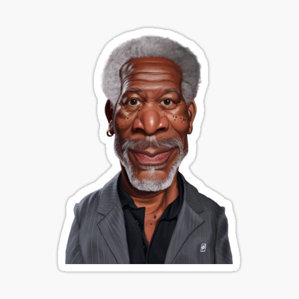 "Morgan Freeman Cartoon" Sticker for Sale by ognarmarb | Redbubble