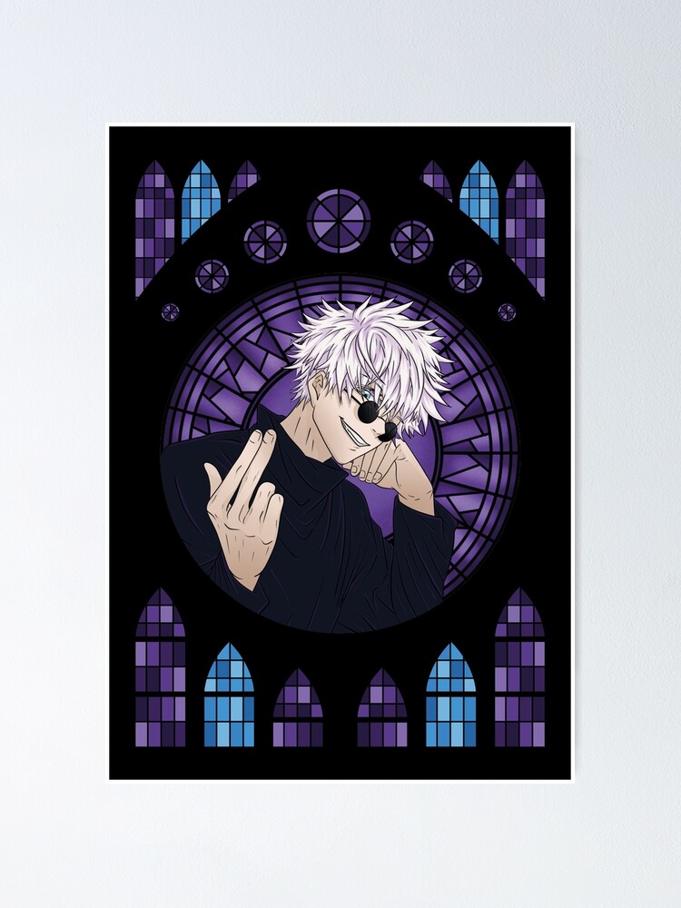 "Satoru Gojo from Jujutsu Kaisen Stained Glass Design Original Artwork ...