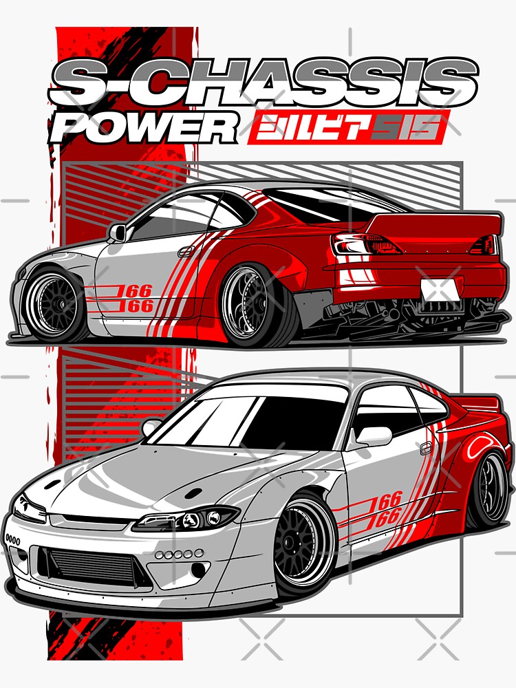 "S15 Silvia JDM Retro Tokio Tuning Fan Car" Sticker for Sale by ...