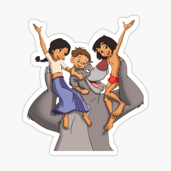 "Baloo And Mowgli" Sticker for Sale by Daenerys-3 | Redbubble