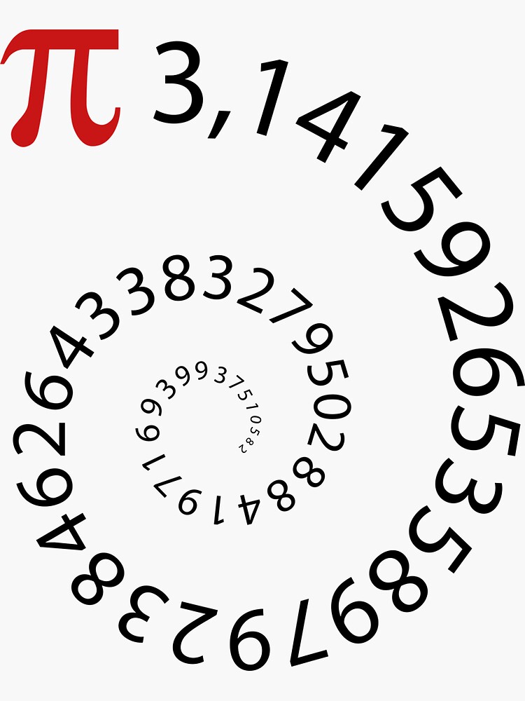 Pi π Pi Day Spiral Science Mathematics Math Irrational Number Sequence Sticker For 