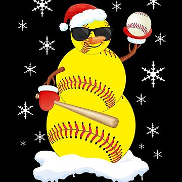 "Softball christmas funny softball snowman" Poster for Sale by ...