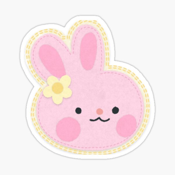 "Pink bunny " Sticker for Sale by artMoni | Redbubble