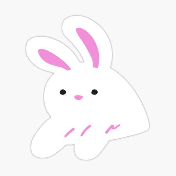 " White bunny" Sticker for Sale by artMoni | Redbubble