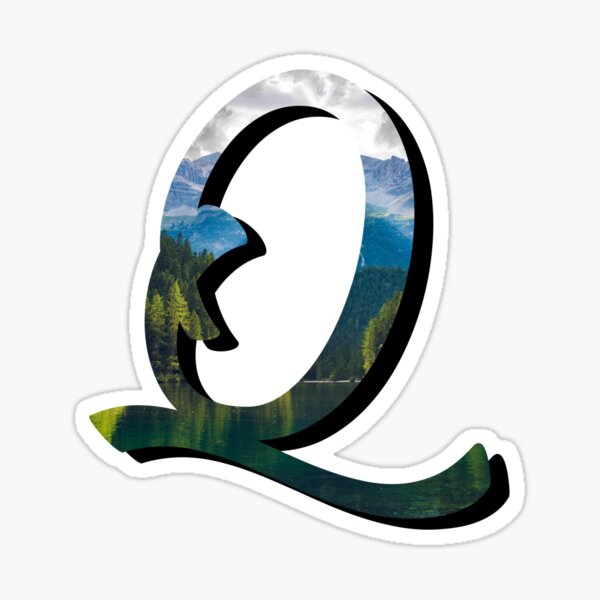 "Letter Q Monogram Script Initial Forest Mountain Lake Variant ...