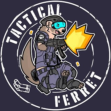 "Tactical Ferret" Sticker by Kiaun | Redbubble