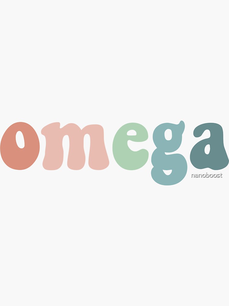 "omega retro greek sorority sticker" Sticker for Sale by nanoboost ...