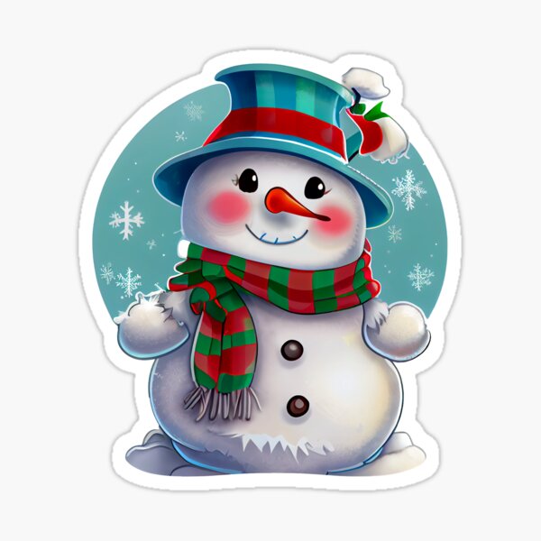 "Christmas Snowman - Sticker" Sticker for Sale by ABArtByAlexST | Redbubble
