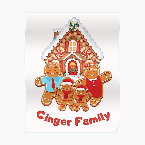 "Christmas Gingerbread Family 4" Poster for Sale by Cuorecreativo ...