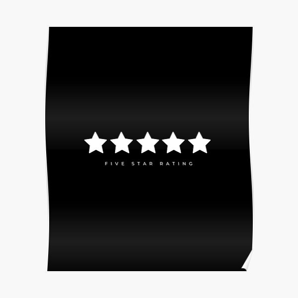 "five star rating " Poster for Sale by Print-Vip-Art | Redbubble