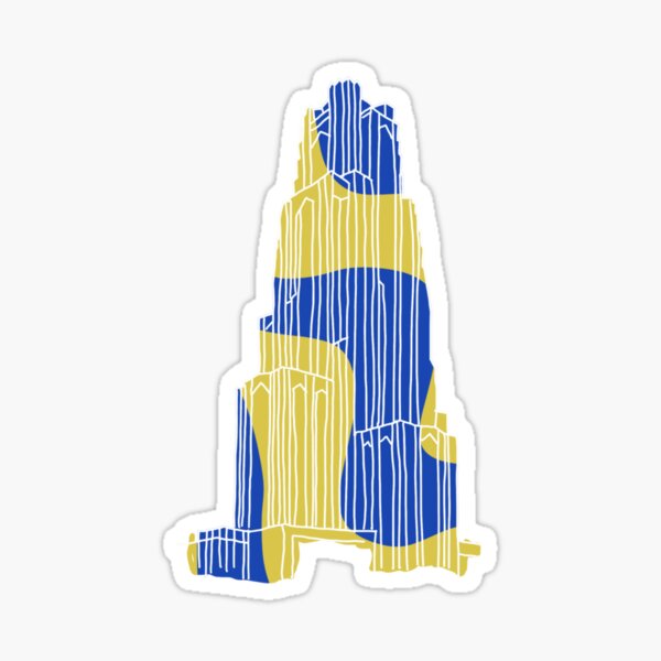"Blue and yellow groovy - Cathedral of Learning" Sticker for Sale by ...