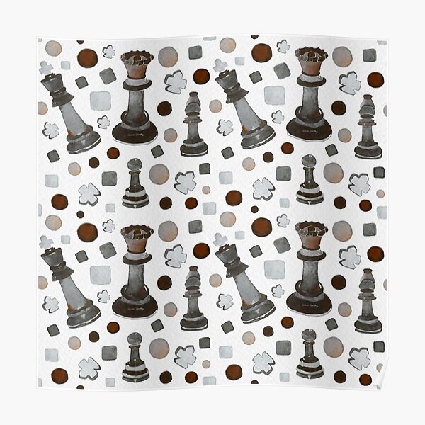 "Four Moves to Checkmate - Black and Brown" Poster for Sale by ...