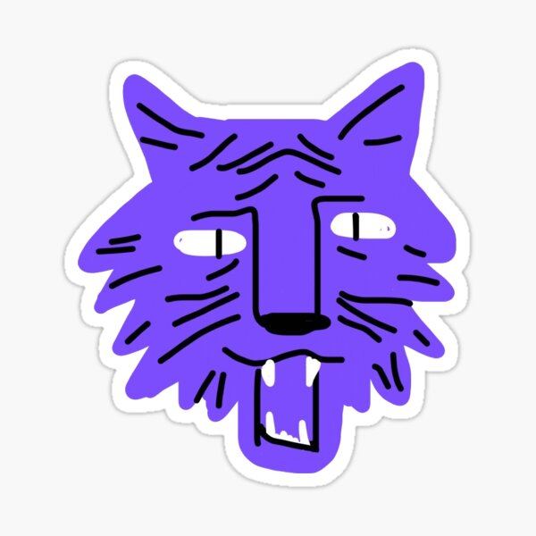 "Purple Tiger Head" Sticker for Sale by pipslittleshop | Redbubble