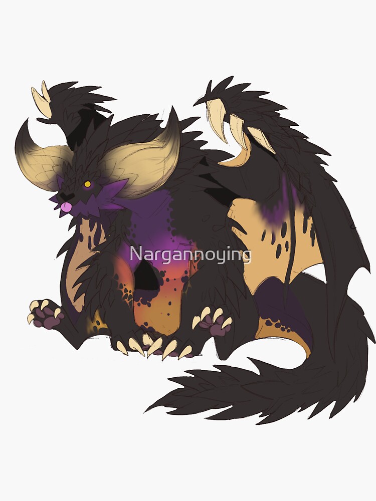"Nergigante sits" Sticker for Sale by Nargannoying | Redbubble