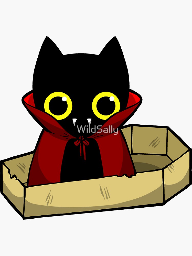 "Vampire Cat" Sticker for Sale by WildSally | Redbubble