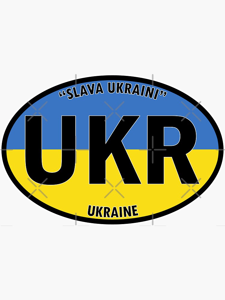 "UKR - Ukraine "Slava Ukraini" (meaning Glory to Ukraine) Oval Travel ...