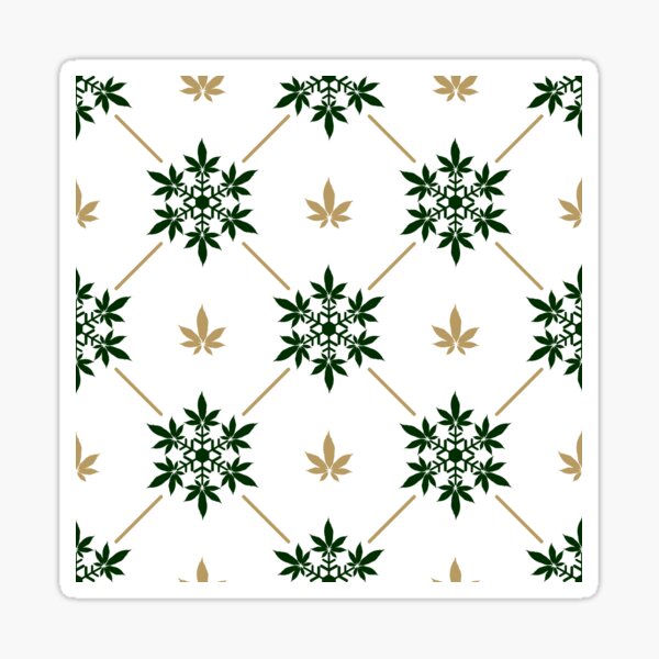 "Snowflakes with weed pattern" Sticker for Sale by sashica | Redbubble