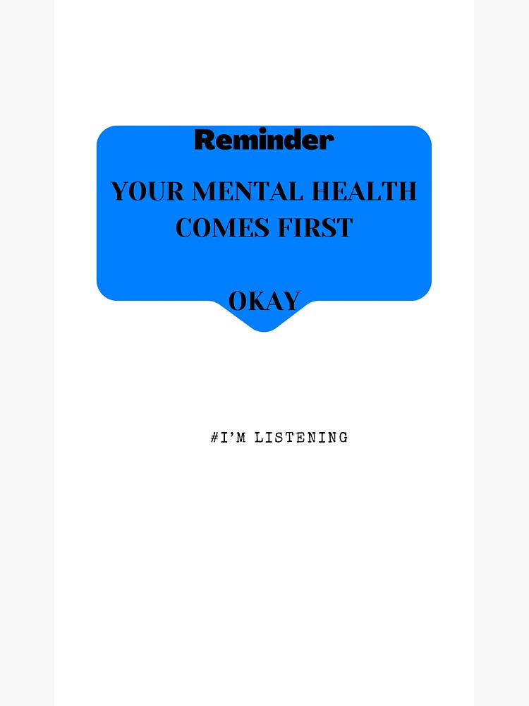 "Mental Health Reminder" Sticker for Sale by VaultArt | Redbubble
