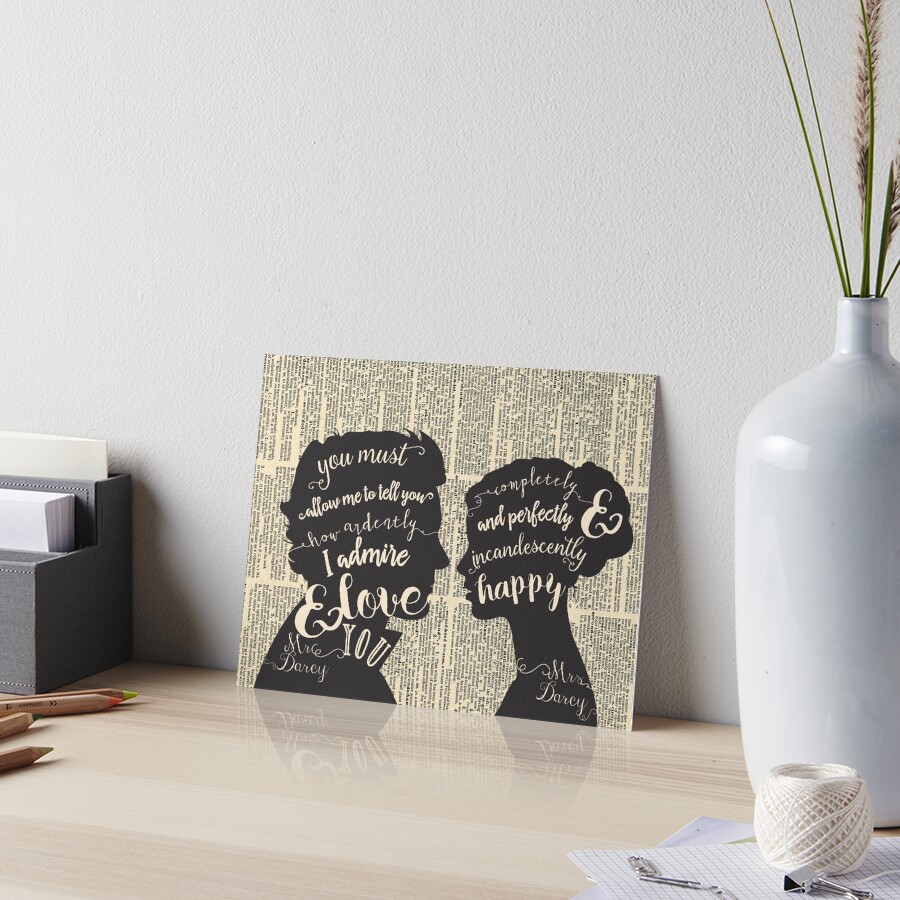 "Pride and Prejudice Quote Art, Jane Austen Typography Home Decor, Book ...