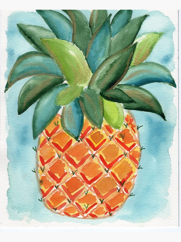 "Tropical watercolor pineapple fruit art" Poster for Sale by ...