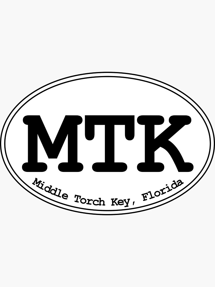 "MTK - Middle Torch Key Florida Oval Design" Sticker for Sale by ...