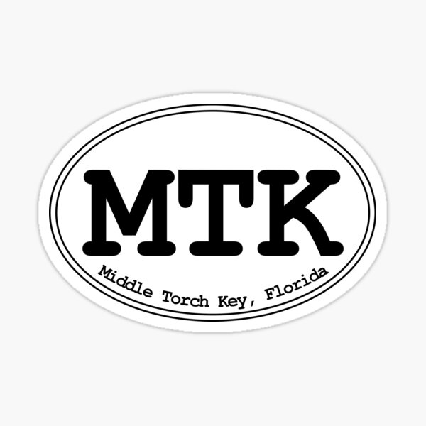 "MTK - Middle Torch Key Florida Oval Design" Sticker for Sale by ...