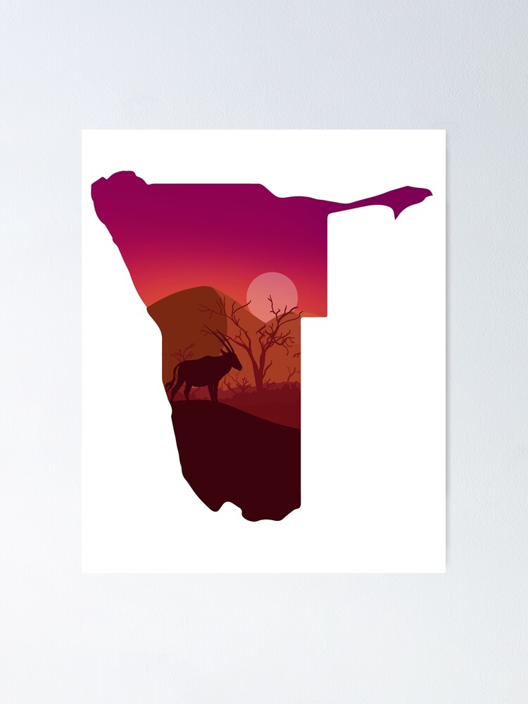 "Namibia map and landscape" Poster for Sale by landscapeworlds | Redbubble