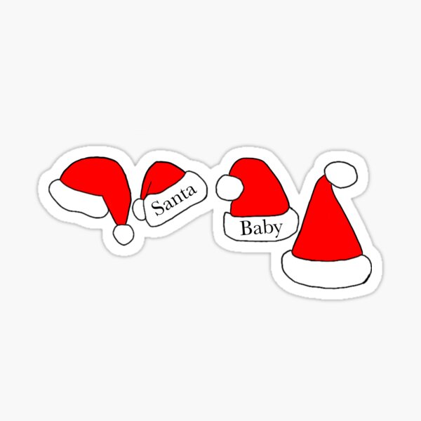"Santa baby Santa hats" Sticker for Sale by GOGOSQUEEZ1234 | Redbubble