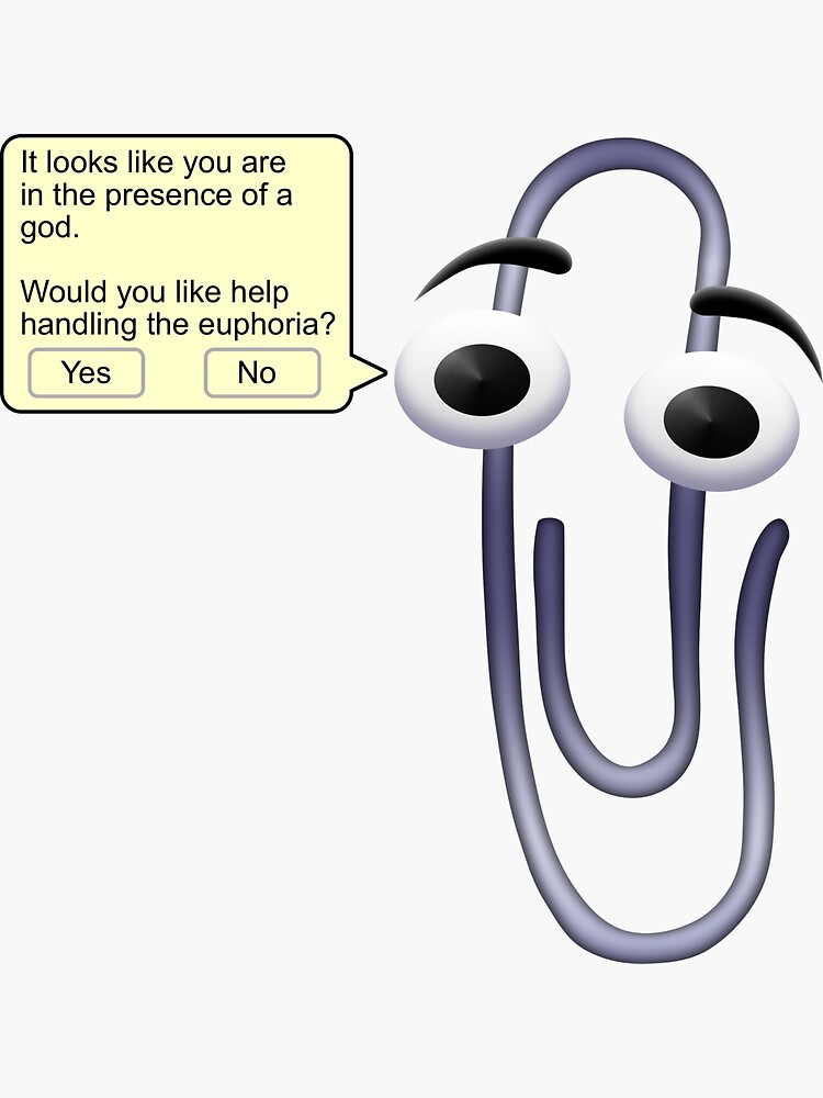 "Clippy Presence of God" Sticker for Sale by aribluestein | Redbubble