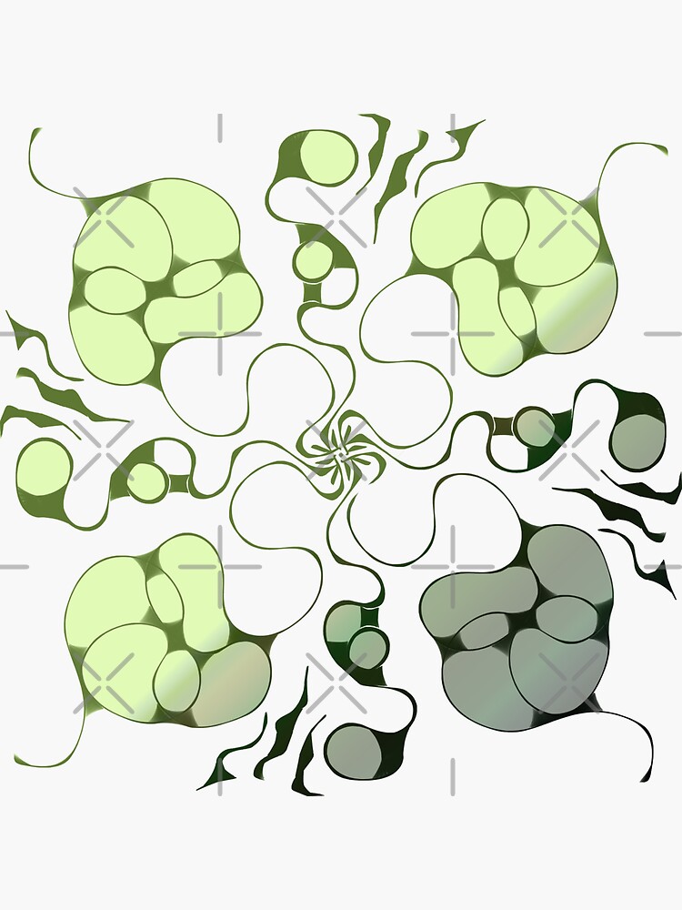 "Green abstract digital art - white background " Sticker for Sale by ...