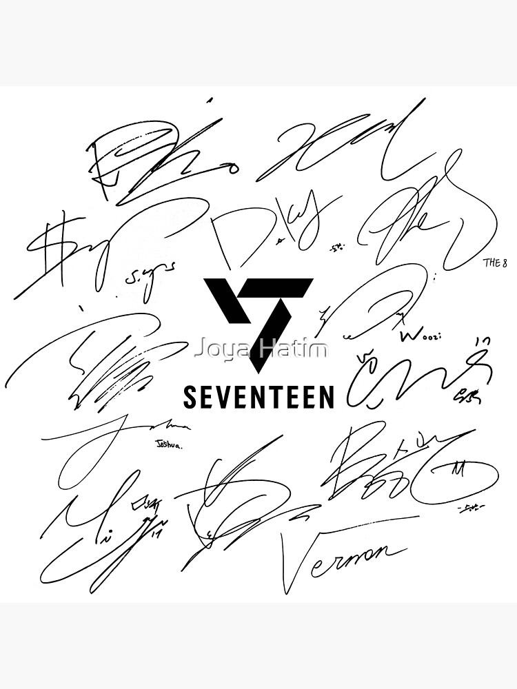 Seventeen - Signatures (white Ver2) Premium Matte Vertical Poster