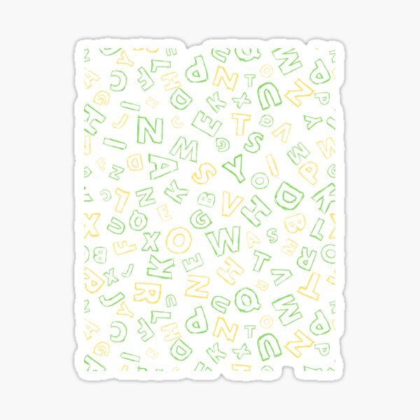 "Alphabets" Sticker for Sale by TowTees | Redbubble