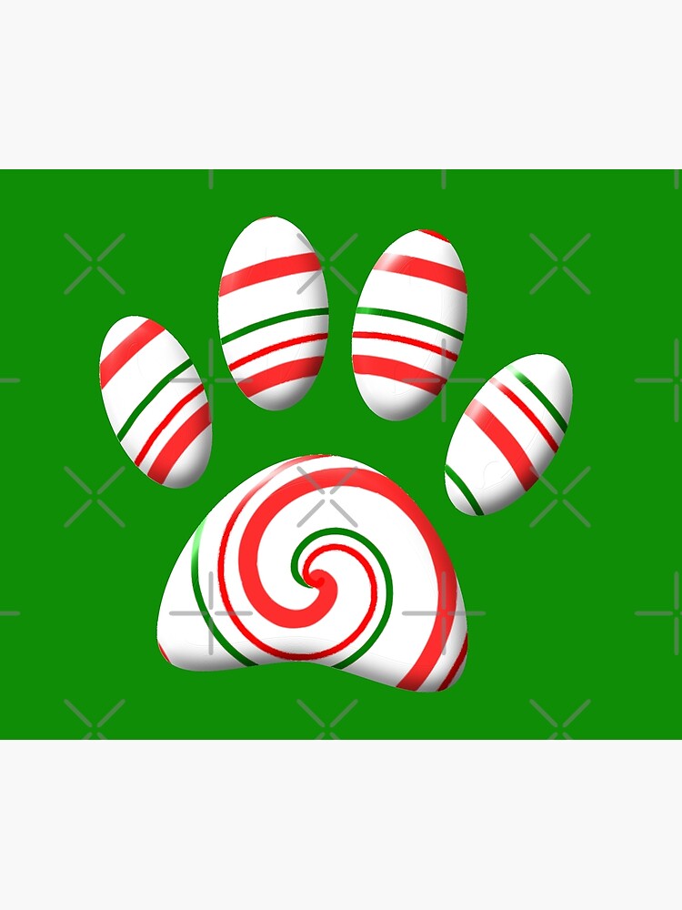 "Peppermint Swirl Dog Paw In Red Green White" Poster for Sale by Almdrs ...