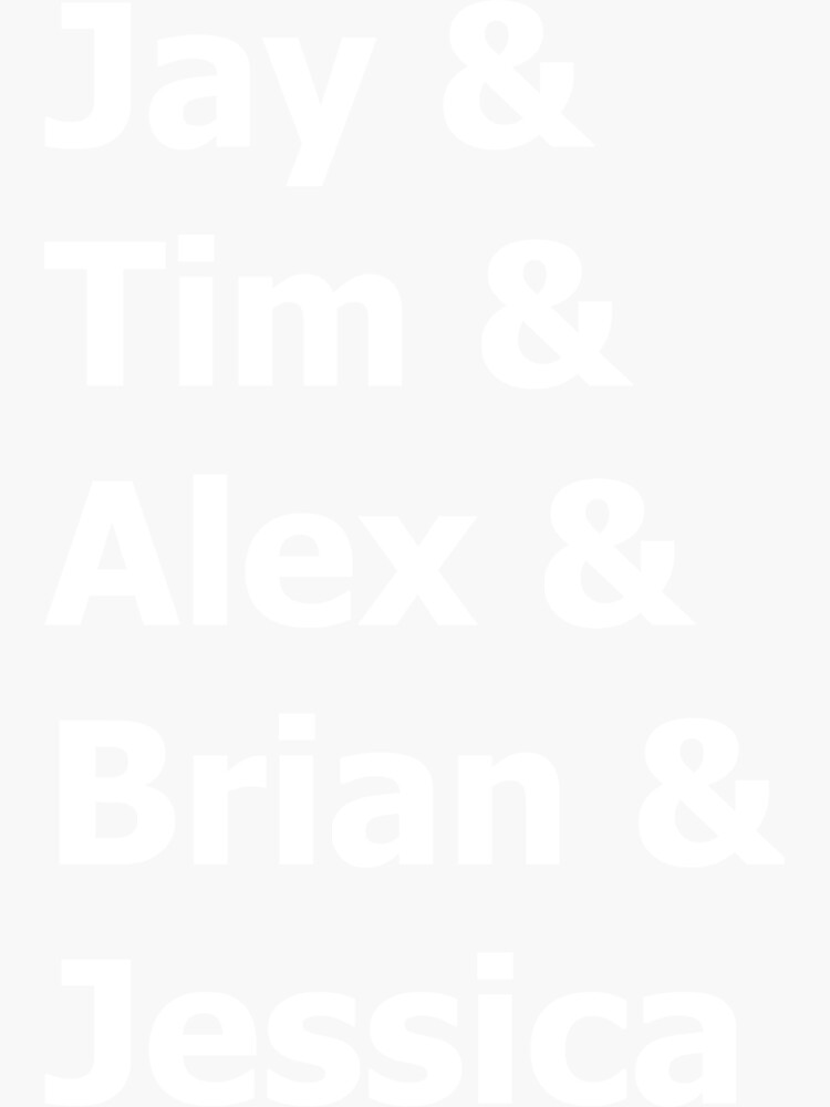 "Jay&Tim&AlexBrian&Jessica Marble Hornets (White)" Sticker for Sale by ...