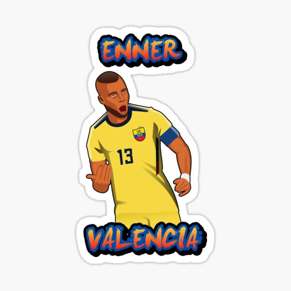 "Valencia #13 - ECU Yellow - WC Football Celebration" Sticker for Sale ...