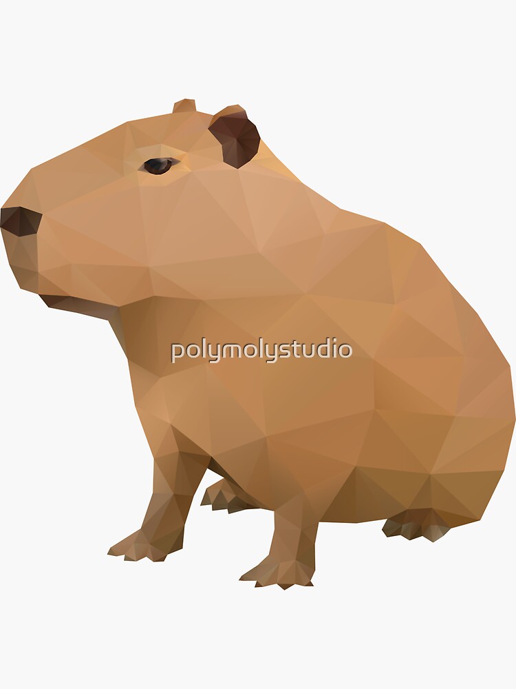 "Capybara Polygon Art" Sticker by polymolystudio | Redbubble
