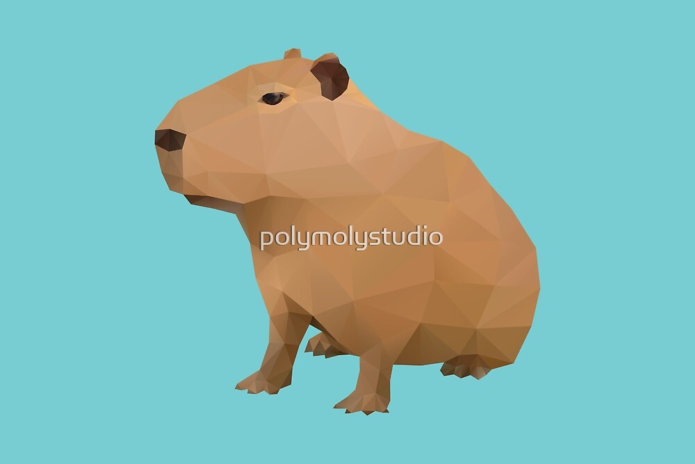 "Capybara Polygon Art" by polymolystudio | Redbubble