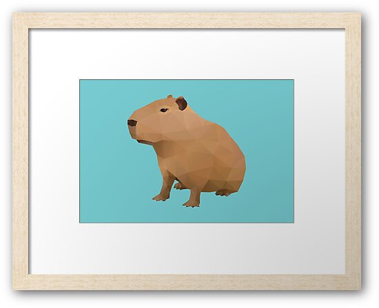 "Capybara Polygon Art" Framed Art Print by polymolystudio | Redbubble