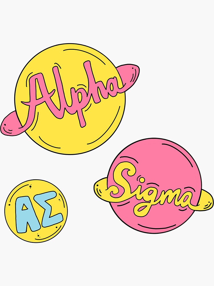 "Alpha Sigma Planets" Sticker for Sale by tessabuk | Redbubble